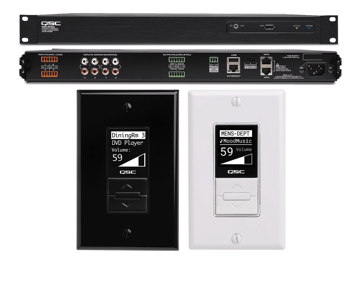 MP-M40 Music and Paging Mixer With MP-MFC Controller | RK Audio