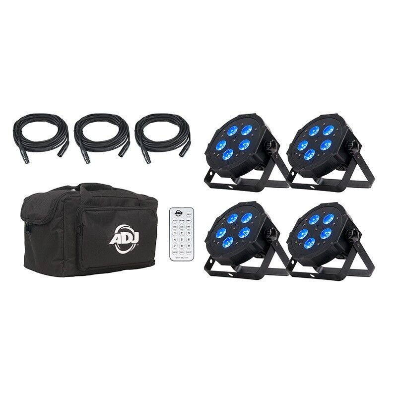 ADJ Mega Flat Hex Pak - 4-Pack RGBWA+UV Par Light | RK Audio