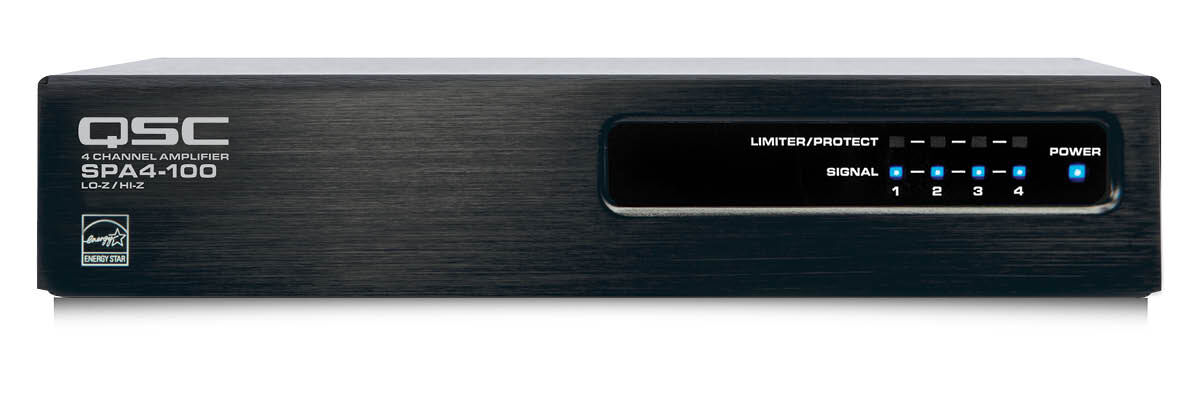 QSC SPA4-100 100W - 4-Channel EnergyStar Power Amplifier | RK Audio